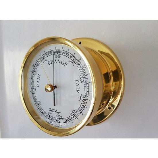 Premium Polished Brass Tide Clock with Barometer - Barometers&Clocks