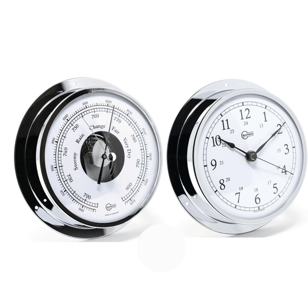 Premium Barometer & Ships Clock Combo - Nautical Marine Instruments ...
