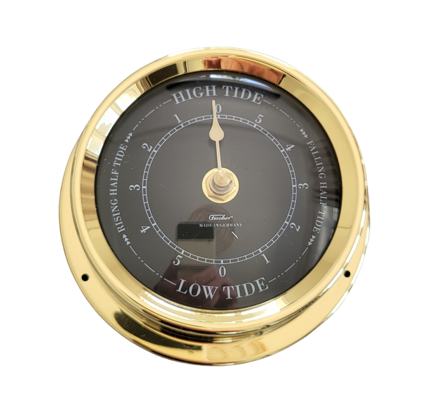 Brass Nautical Tide Clock - 125mm Polished Brass Dial - Barometers&Clocks