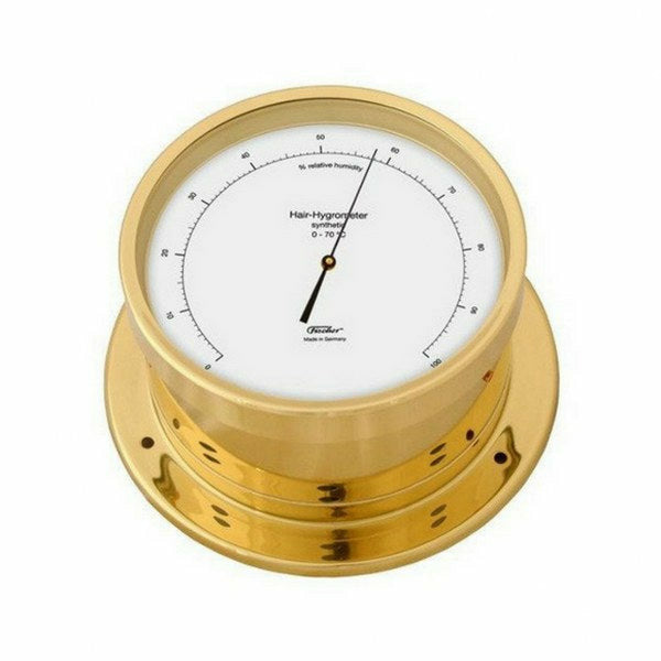 Nautical Polished Brass Precision Hygrometer - Barometers&Clocks